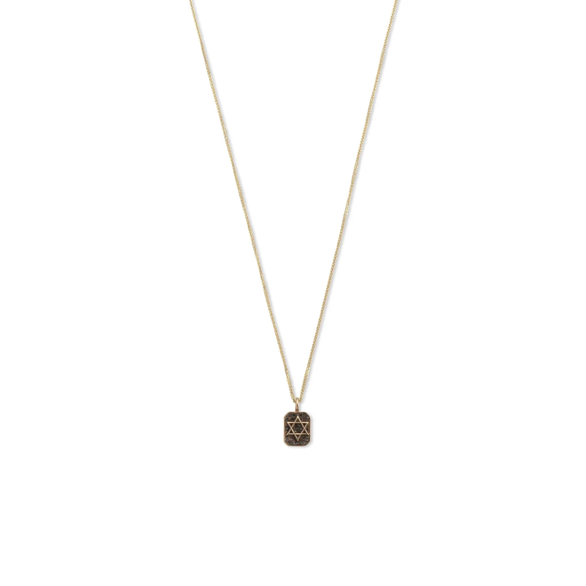 14k Gold Star of David Necklace with Black Diamonds - Maya Geller